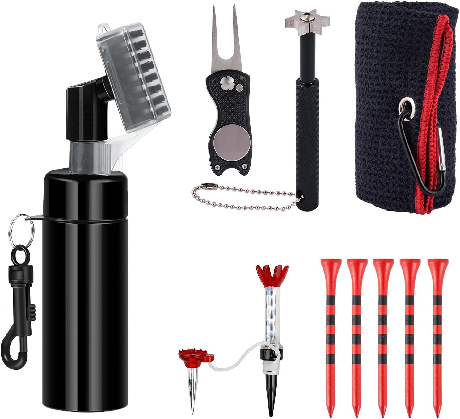 Amazon.com : MiiMoo 6 in 1 Golf Cleaning Kit - Golf Club Cleaner Brush ...