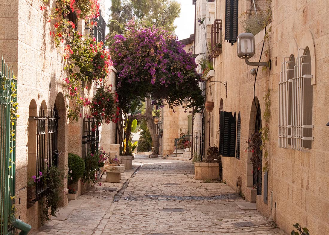 Amazon.com : BELECO 7x5ft Fabric Jerusalem Town Street Backdrop Cobbled ...