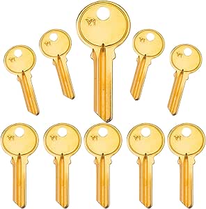 Brass Finish Key Blanks, Y1 Uncut Blank Keys, 5YA1 Key Blanks Pack of ...