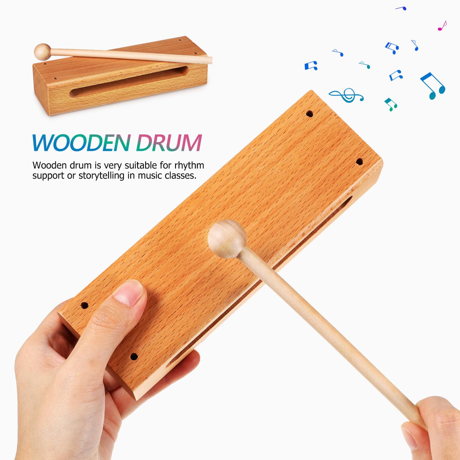 Snapklik.com : 2 Sets Orff Instrument Rhythm Wood Blocks Wooden ...