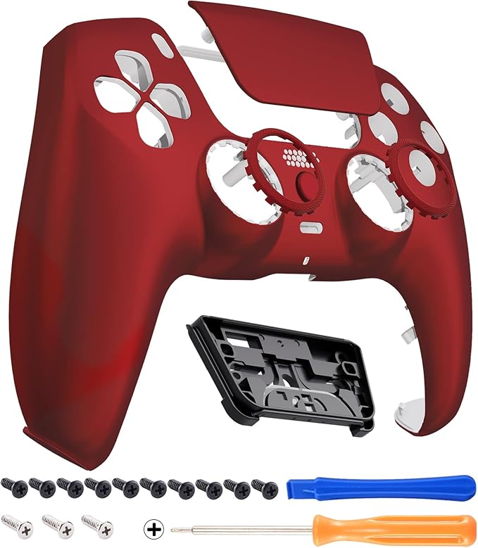eXtremeRate Luna Redesigned Scarlet Red Front Shell Touchpad Compatible ...