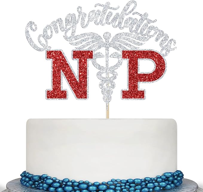 Amazon.com: Congrats NP Cake Topper - Nurse Graduation Decorations ...