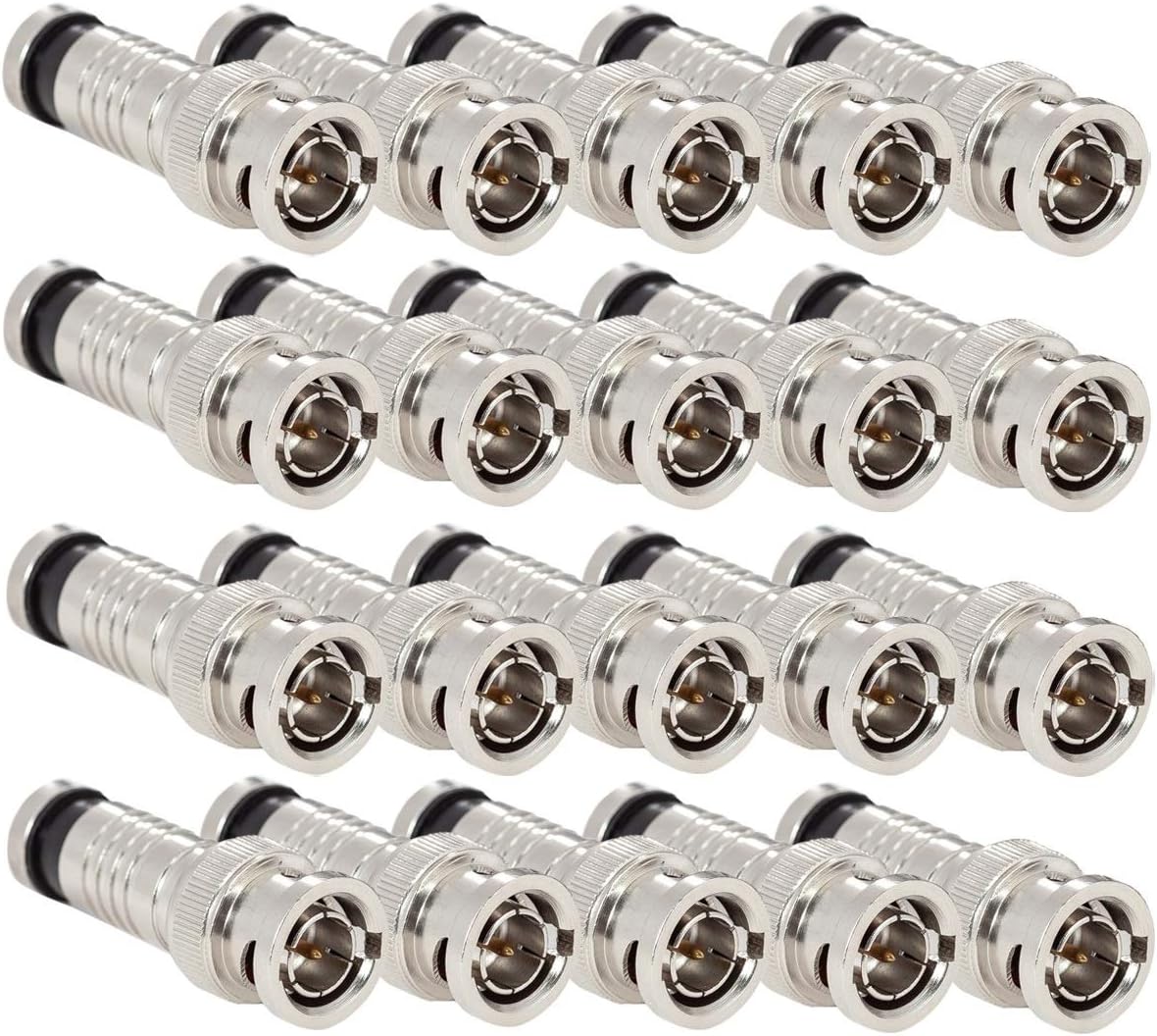 BNC Compression Connector RG6, Ancable 20-Pack BNC Cable Connectors for ...