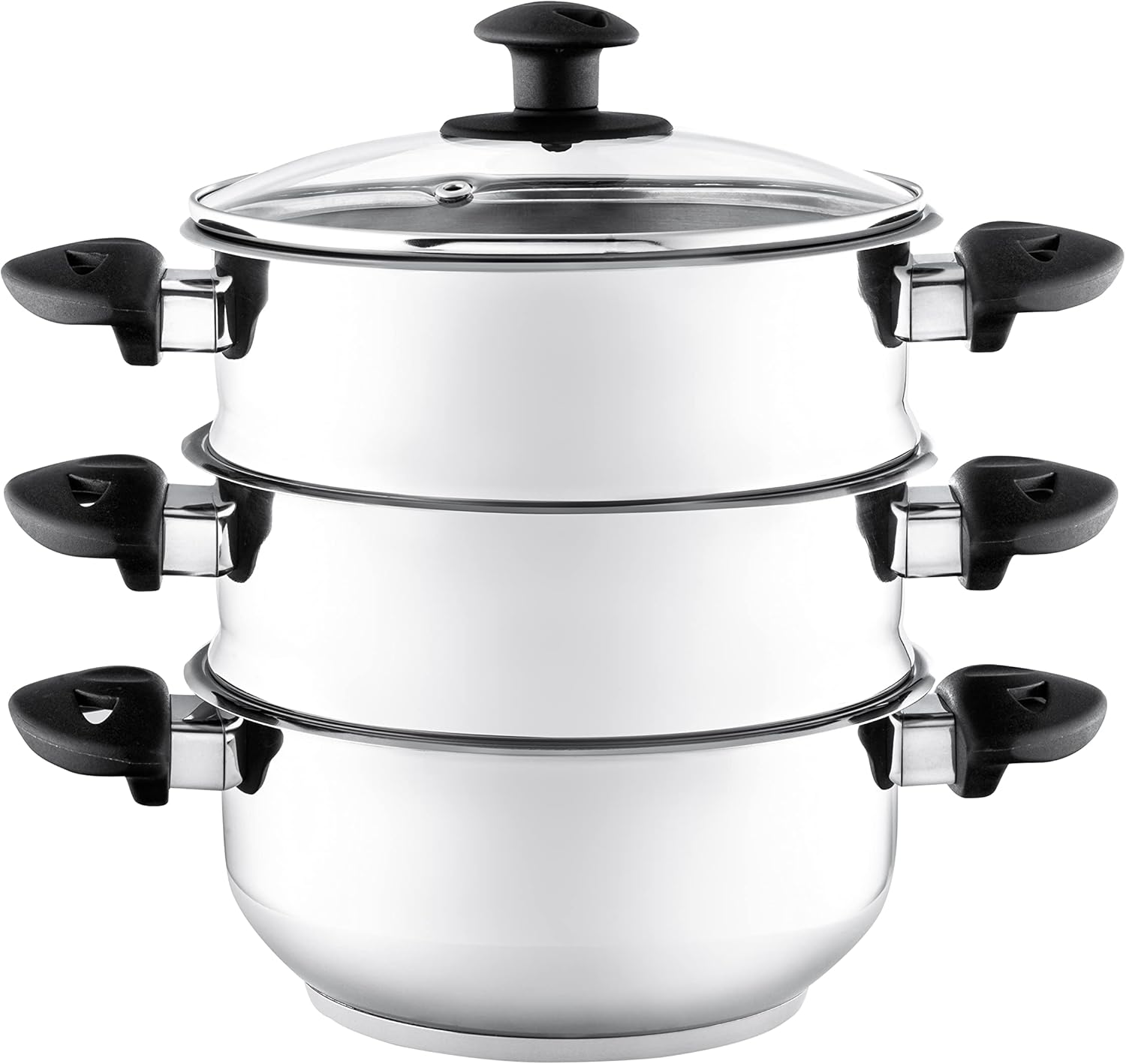 Stainless Steel Collection 3-Tier Stainless Steel Steamer Set, 20 cm ...