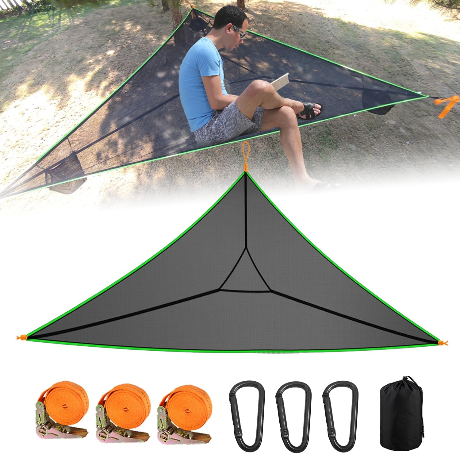 Amazon.com : Triangle Hammock Multi Person 3 Point Tree Hammock, 13Ft ...
