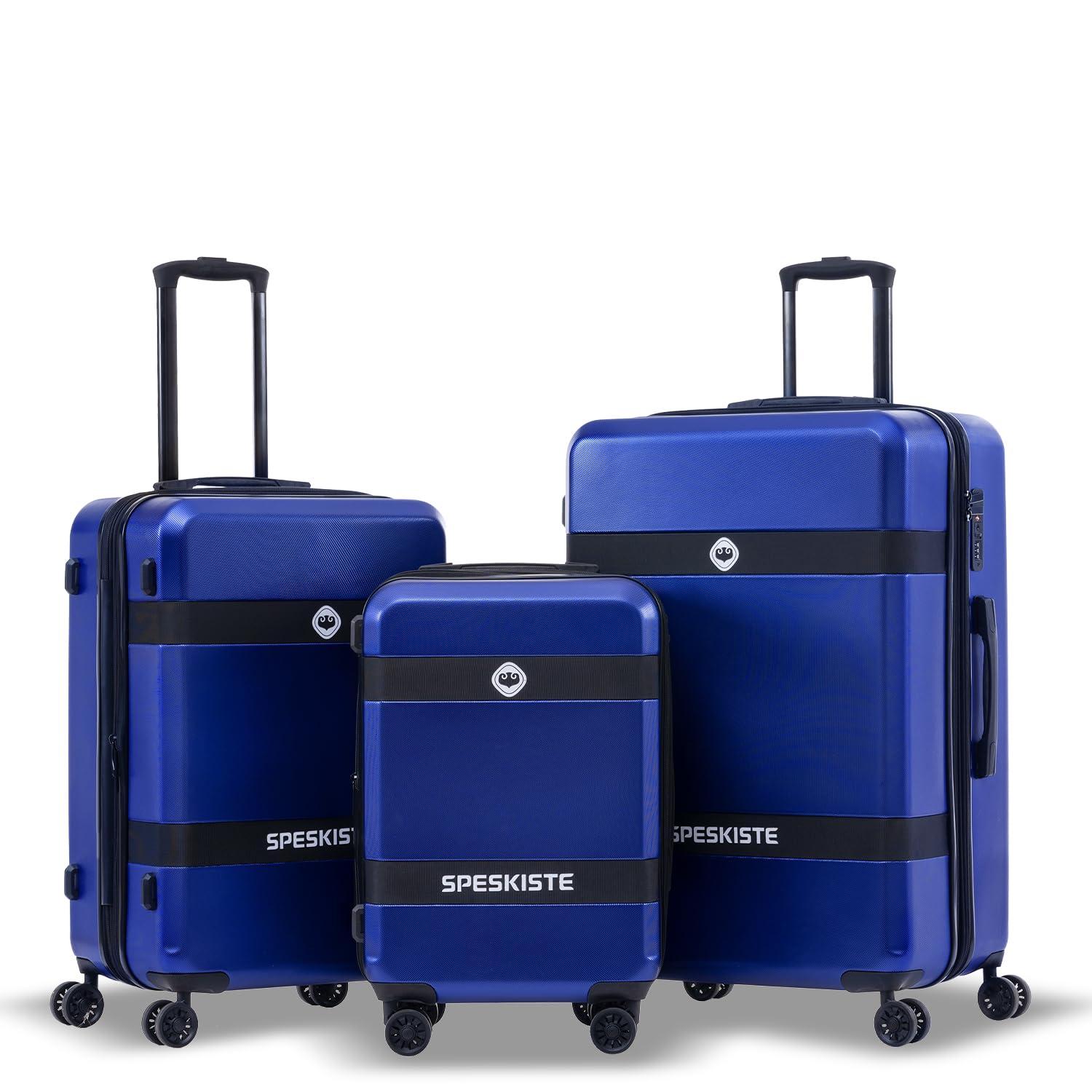 Amazon.com | Merax 3 Piece New Model ABS Hardside Luggage Sets TSA Lock with Spinner Wheel, Navy ...