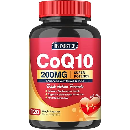 Amazon.com: CoQ10 200mg Softgels with Vitamin E & Omega 3 -6 -9 & PQQ ...