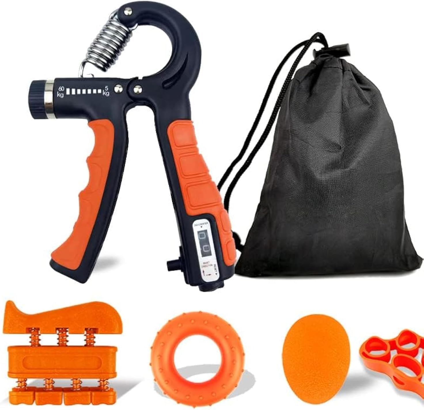 5 Pieces Hand Grip Booster Kit with Adjustable Counting Hand Grip ...