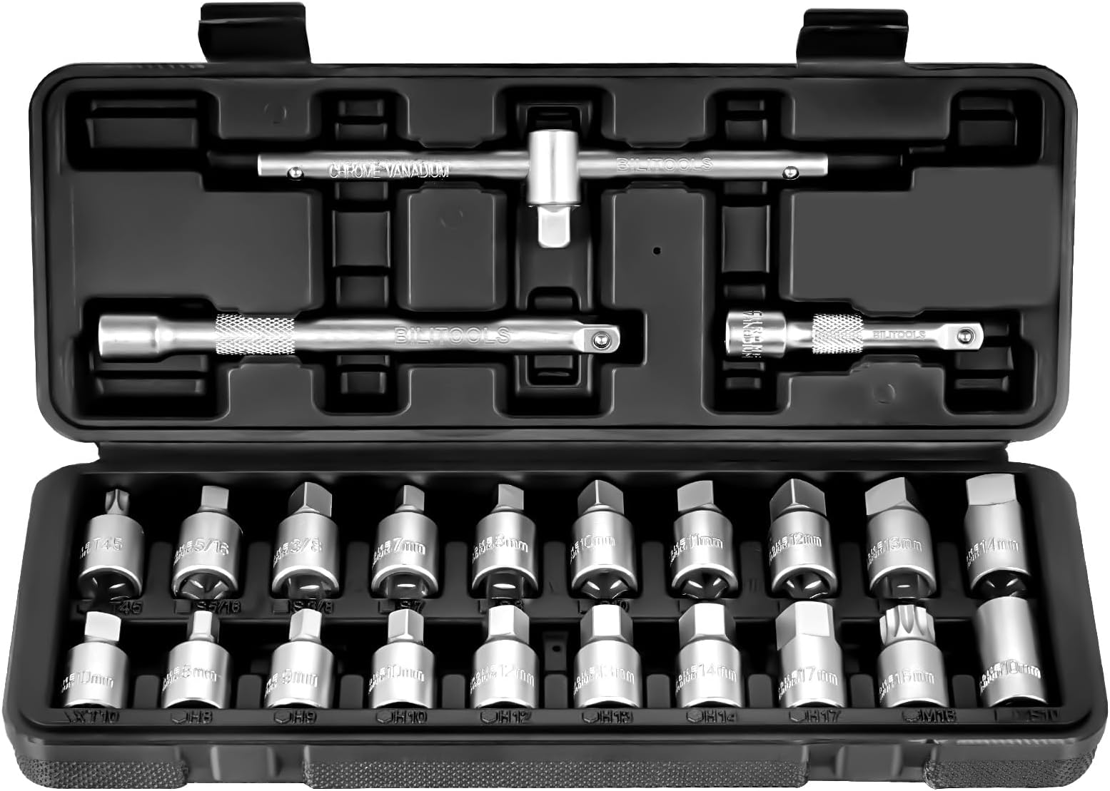 Amazon.com: BILITOOLS 23-Piece Drain Plug Socket Set, 3/8" Drive Oil Drain Plug Key for Back ...