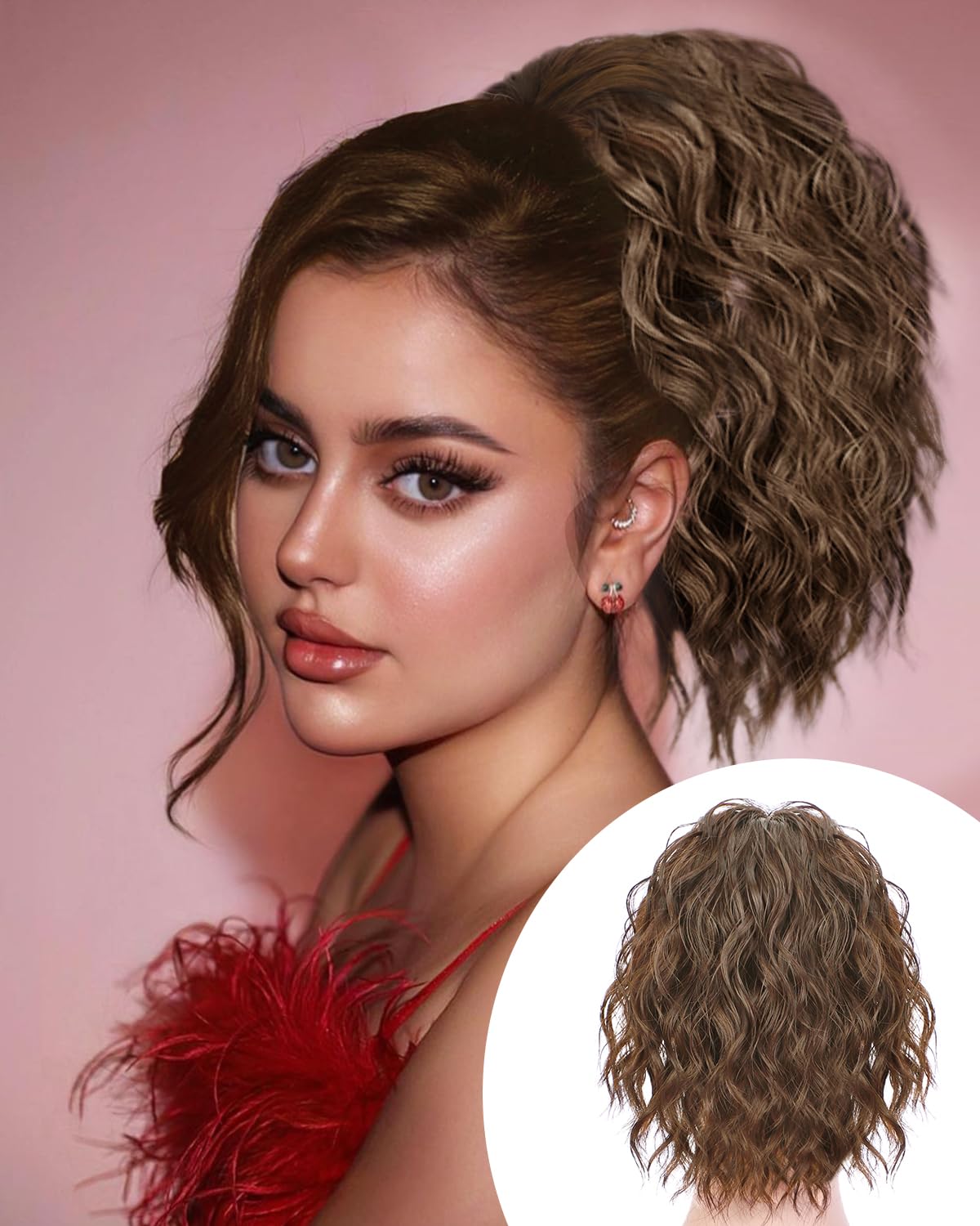 Amazon.com : Stamped Glorious Ponytail Extension 12" Short Drawstring ...