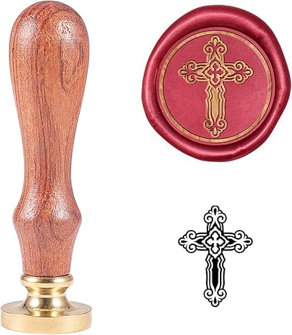 Amazon.com: PH PandaHall Jesus Cross Wax Seal Stamp Vintage Retro Cross ...