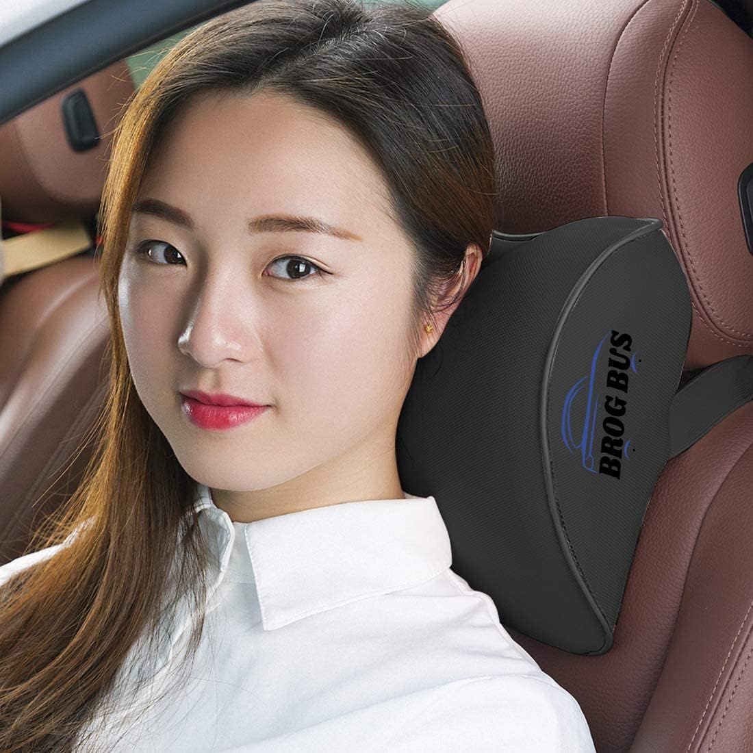 BROGBUS Memory Foam Car Head Rest Relieve Neck Pain, Neck Pillow(Black ...