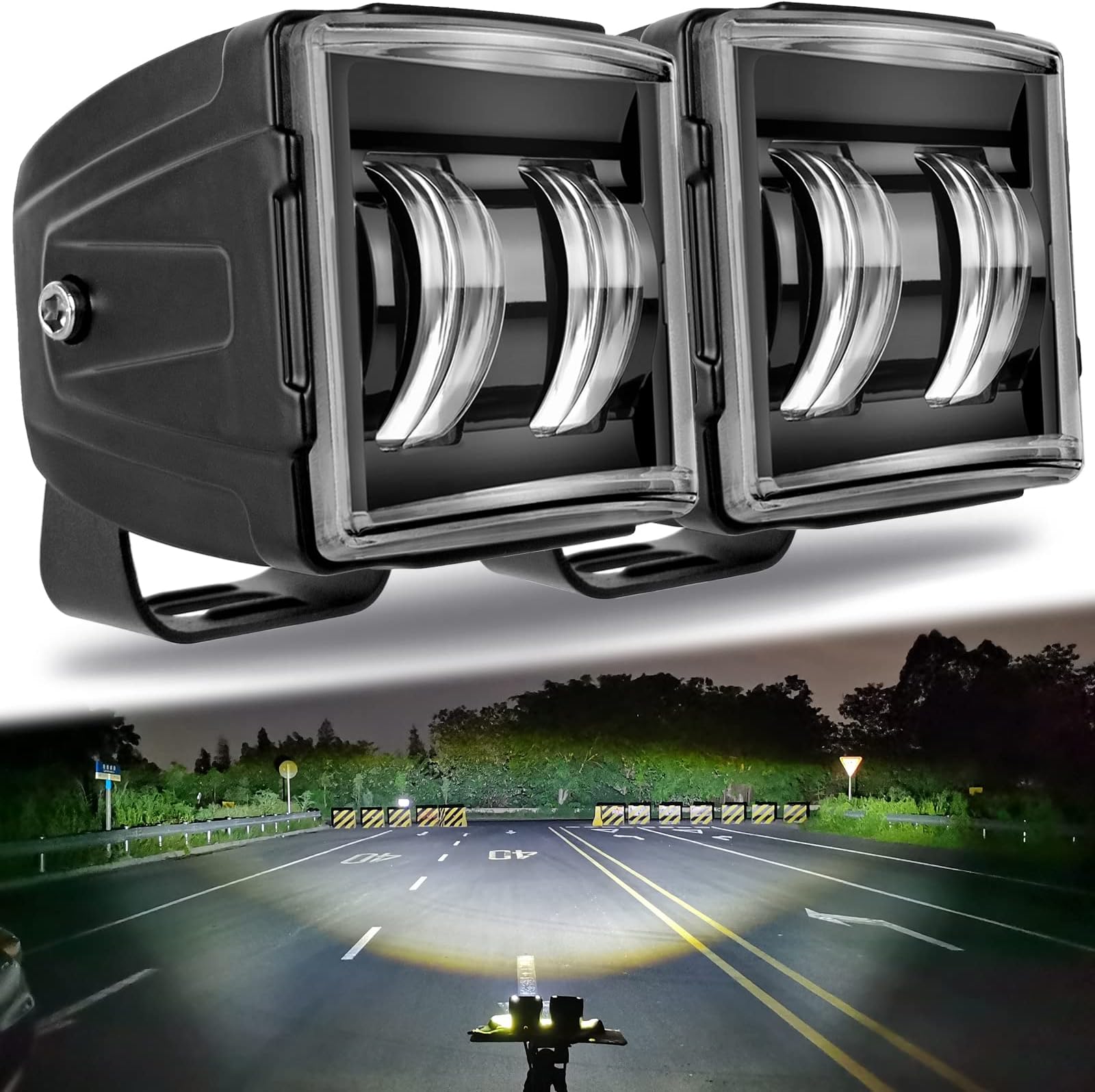 Amazon.com: LED Cubes Pods Lights, 120W 3 Inch LED Spot Work Light Bar ...