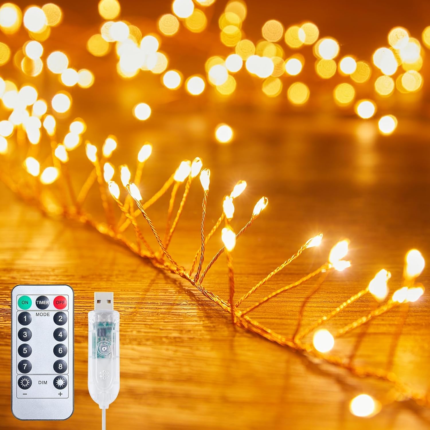 Amazon.com: USB Fairy Lights Plug in, Outdoor Firecracker Twinkle ...