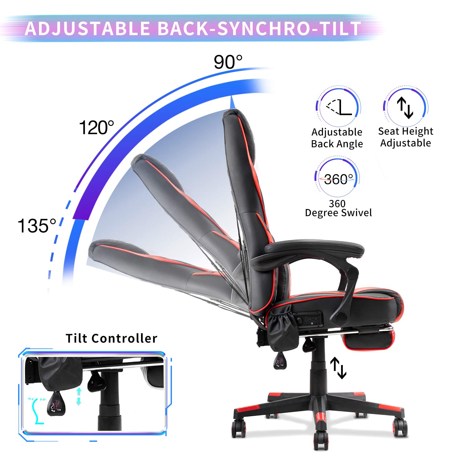 Buy SOUTHERN WOLF Gaming Chair, Ergonomic Gaming Chair, Reclining ...