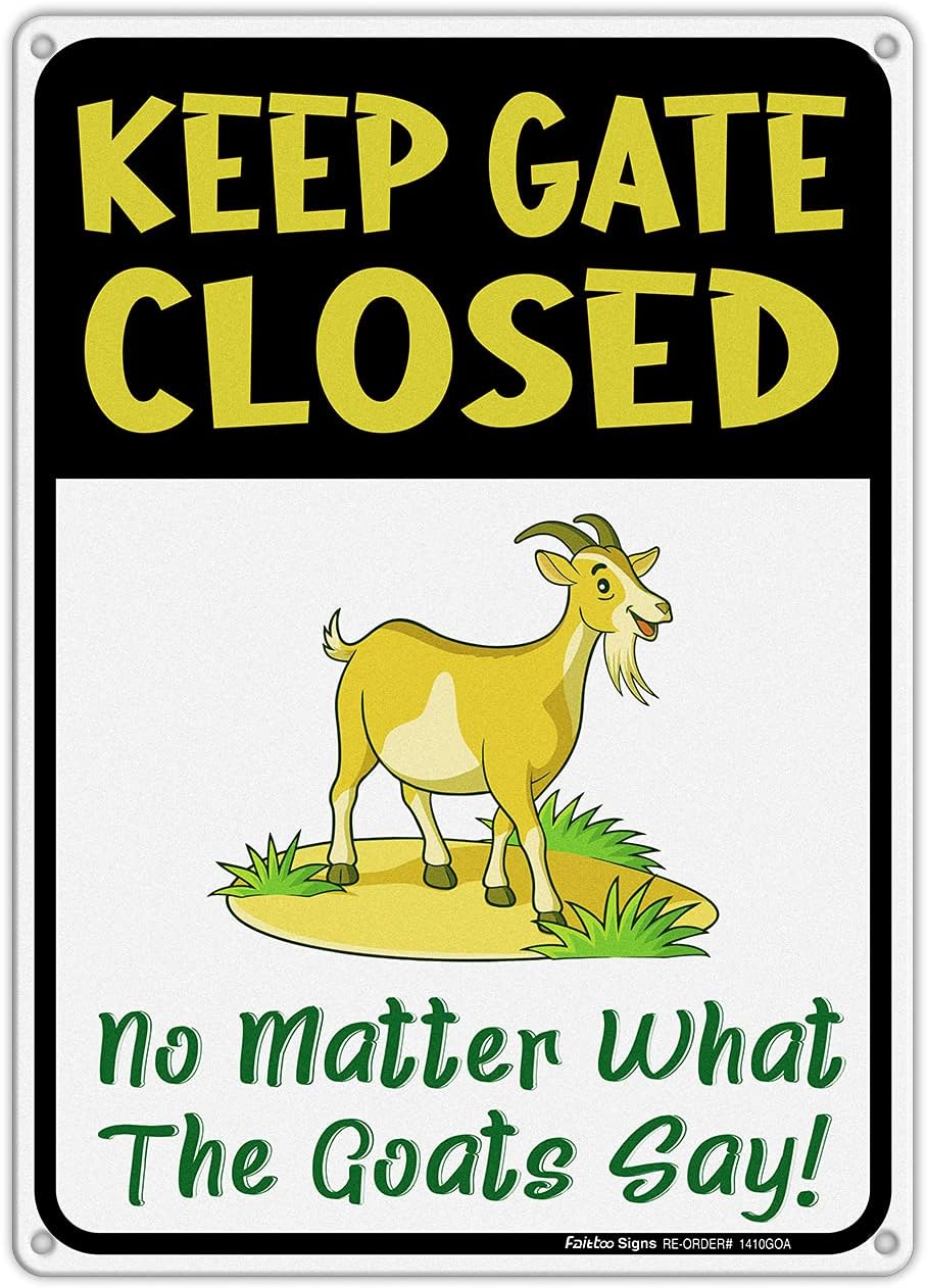Amazon.com: SmartSign Funny Beware Of Goats Warning Sign - 10"x7", 40 ...