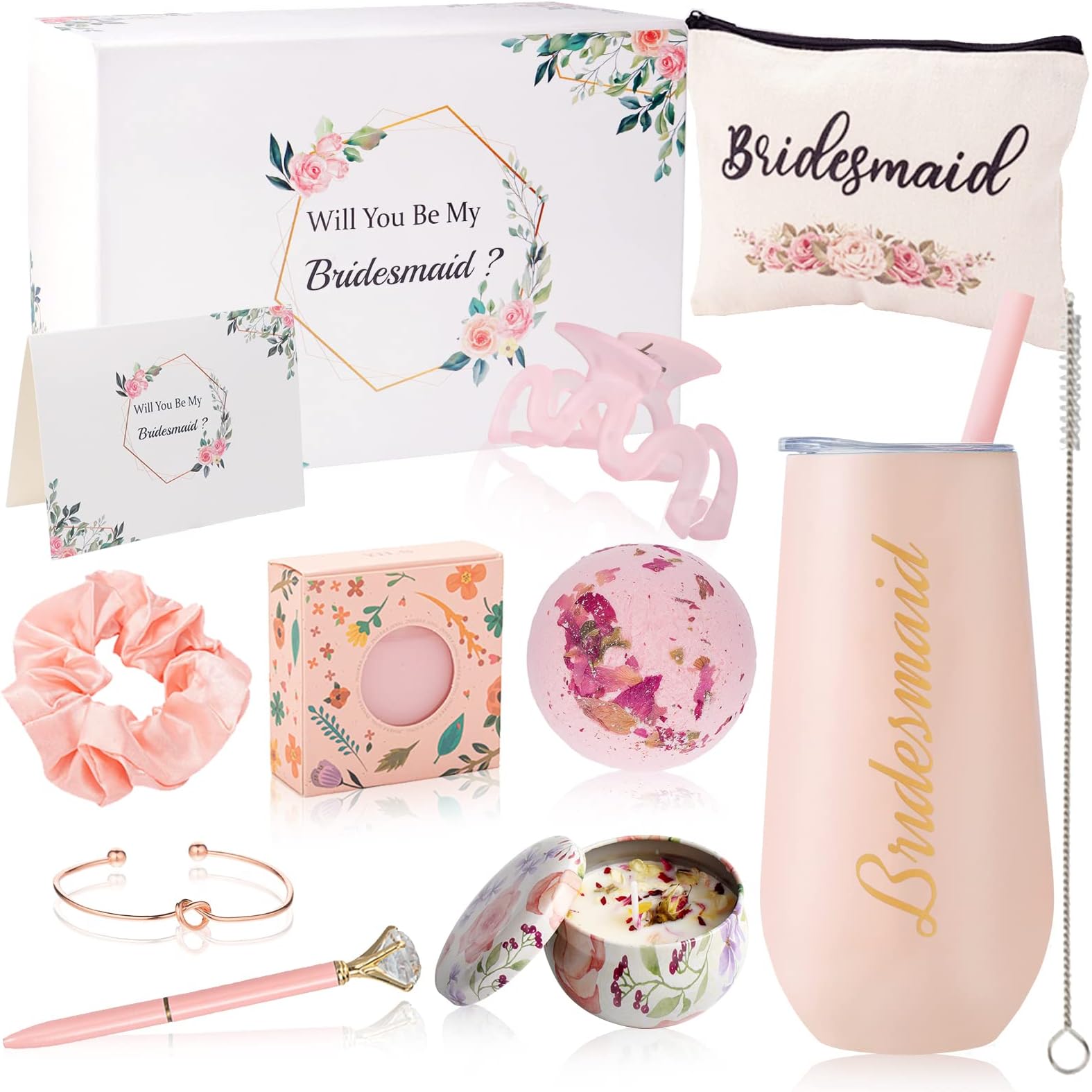 Amazon.com: 9 Pcs Bridesmaid Proposal Gifts Sets Maid/Matron of Honor ...
