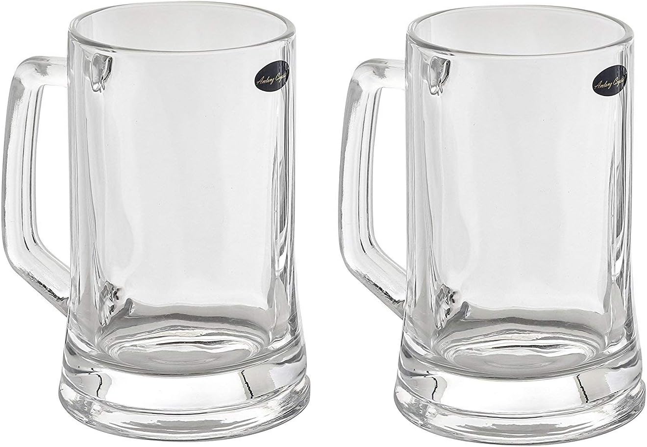 Amazon.com | Burns Glass German Dimple Beer Mug Stein - Thick 19 oz ...