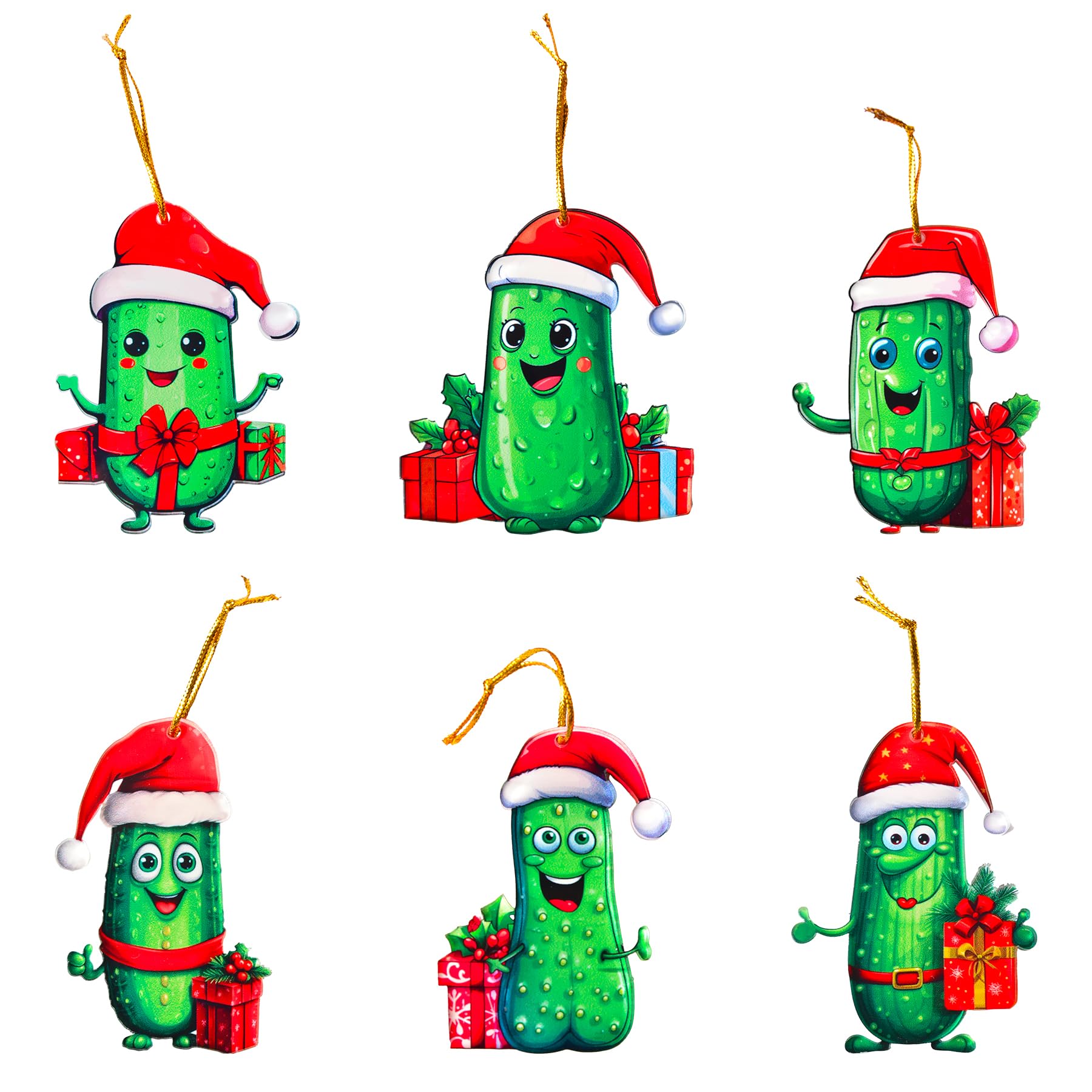 Amazon.com: Stcomart Pickle Christmas Ornament Set - 6 Pack Pickle ...