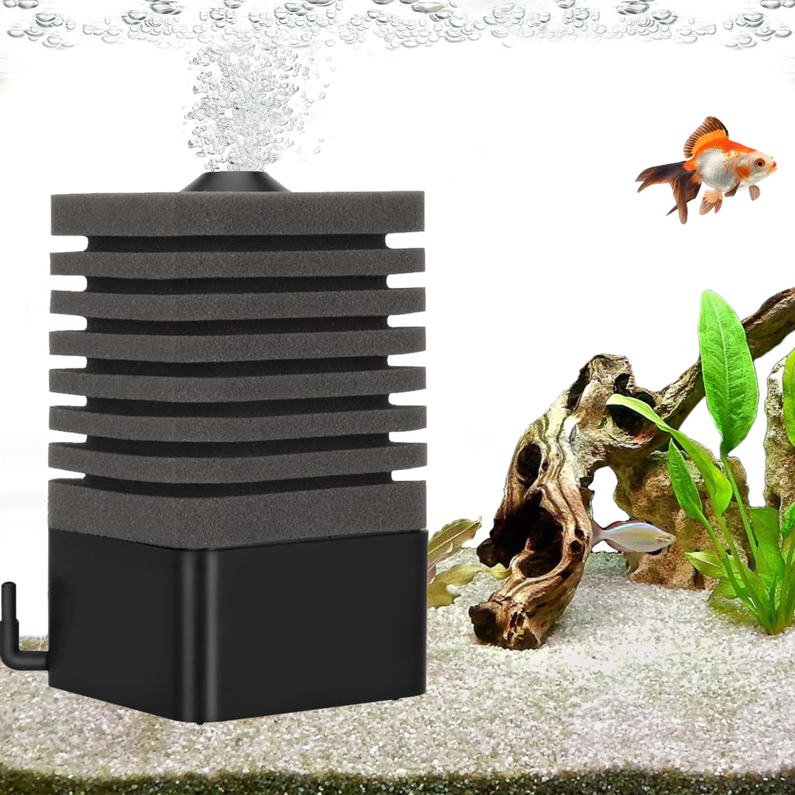 Ultra Quiet Fish Tank Filter, Aquarium Sponge Filter Submersible ...
