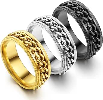 Amazon.com: 3 Pcs Men's Tie Ring Tie Clasp 1 In Tie Rings for Neck Ties ...