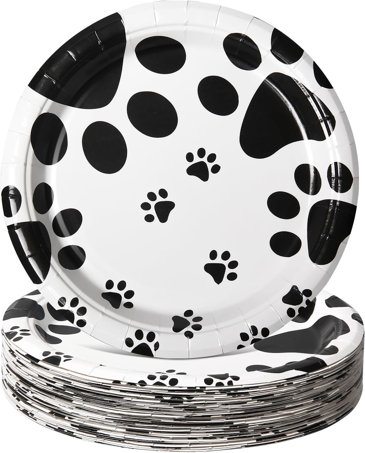 Amazon.com: AFZMON Paw Print Party Plates Patrol Birthday Decorations ...