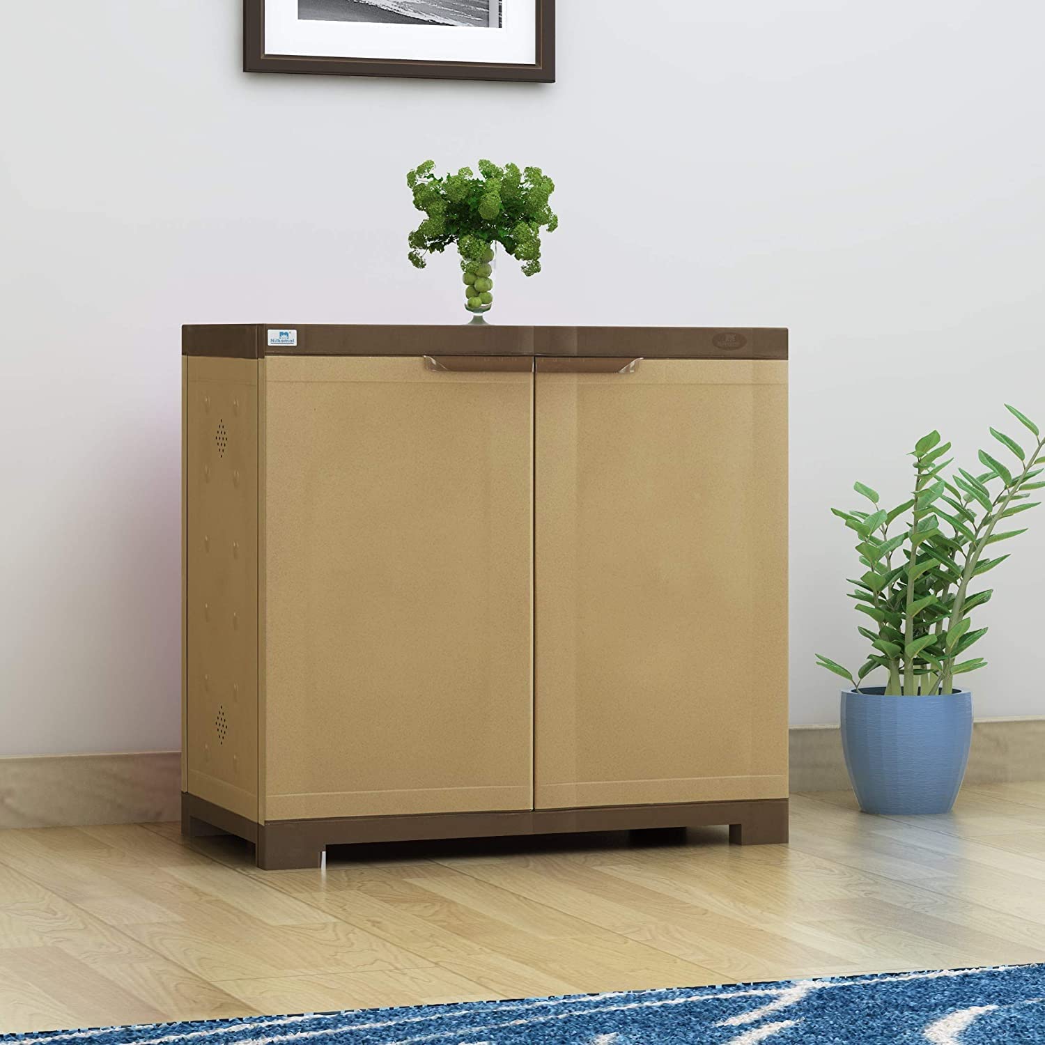 Nilkamal Freedom Mini 09 (FMSC09) Plastic Shoe Cabinet (Sandy Brown ...