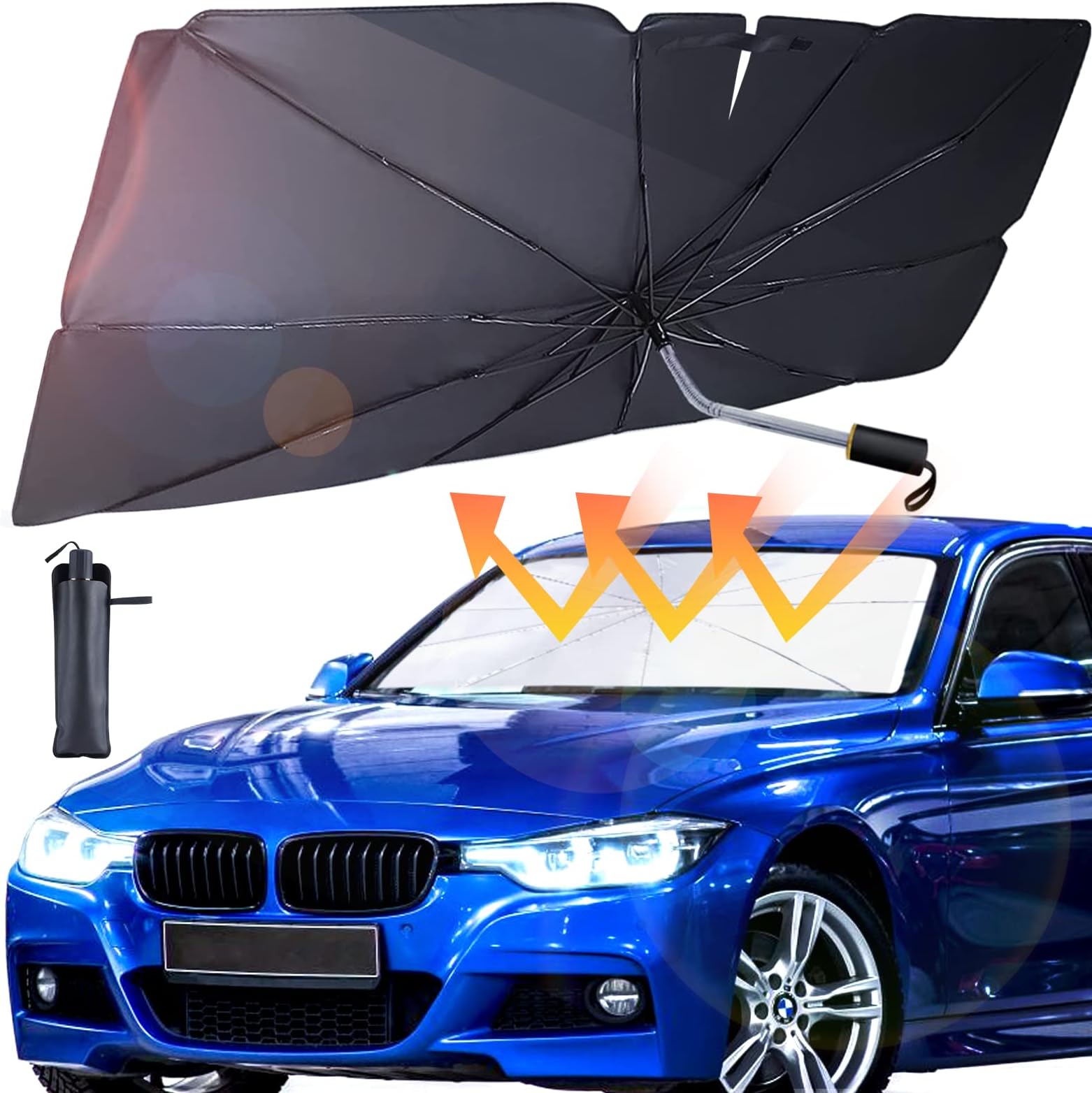 Amazon.com: Ickimee Windshield Sun Shade Umbrella Foldable Car Sunshade ...