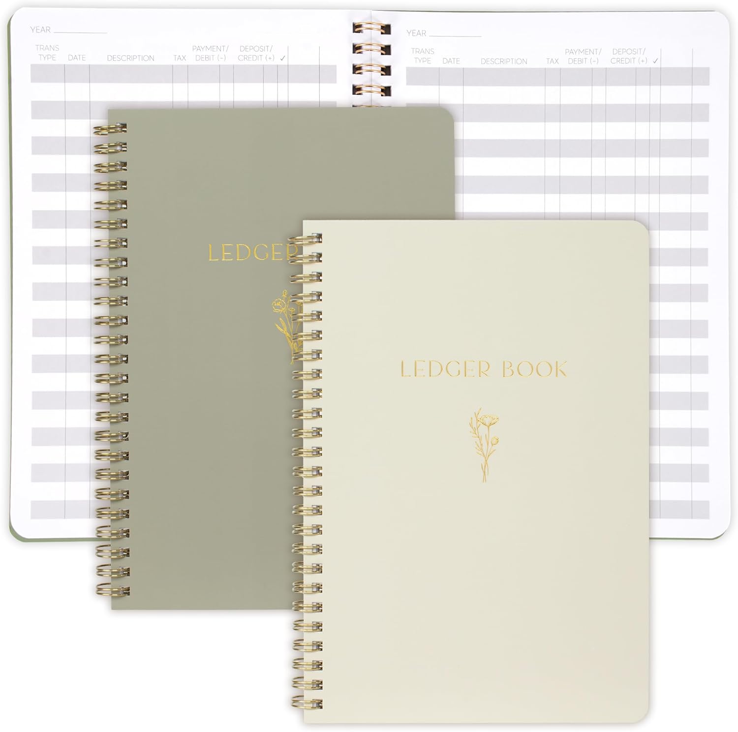Easy to Use Accounting Ledger Books Set of 2 - Beautiful Expense ...