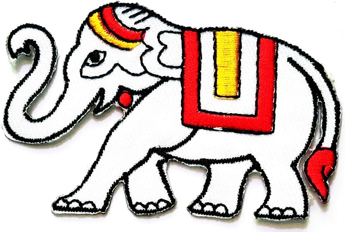 Amazon.com: Nipitshop Patches White Elephant Safari Thailand Animal ...