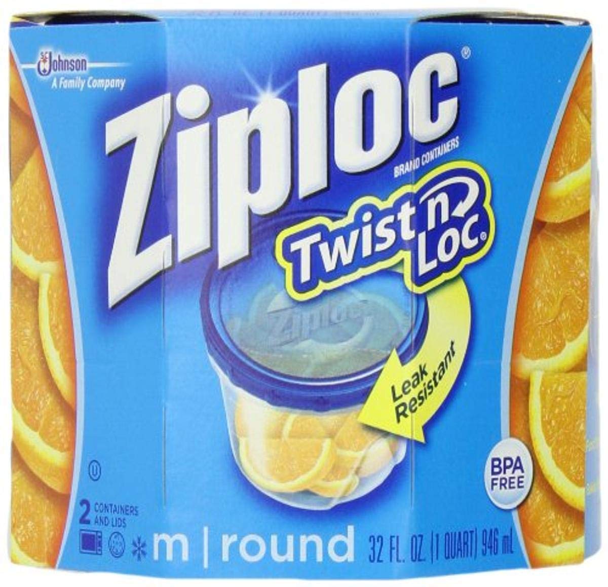 Ziploc Twist 'N Loc, Medium Round, Containers & Lids, 2-Count (Pack of ...