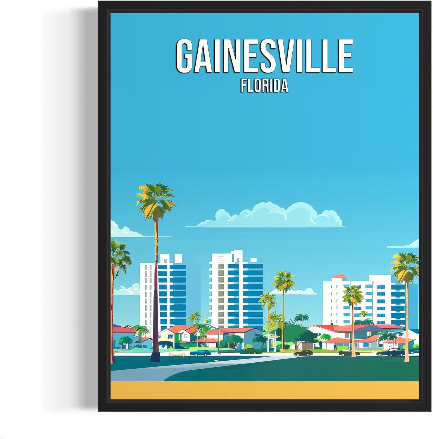 Amazon.com: Gainesville Florida City Poster Art Print, Skyline ...