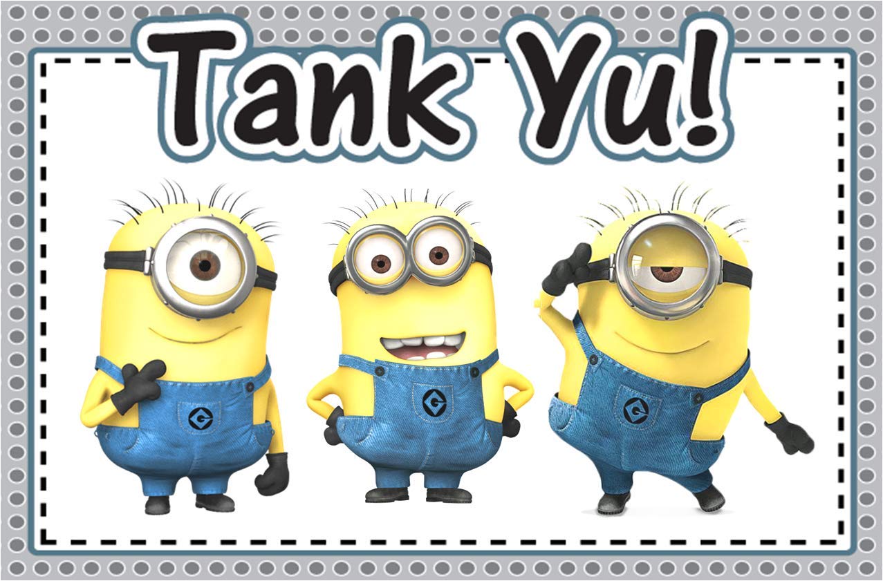 PARTY FUN GAMES Minion Theme Thank You Tags for Kid's Birthday Party ...