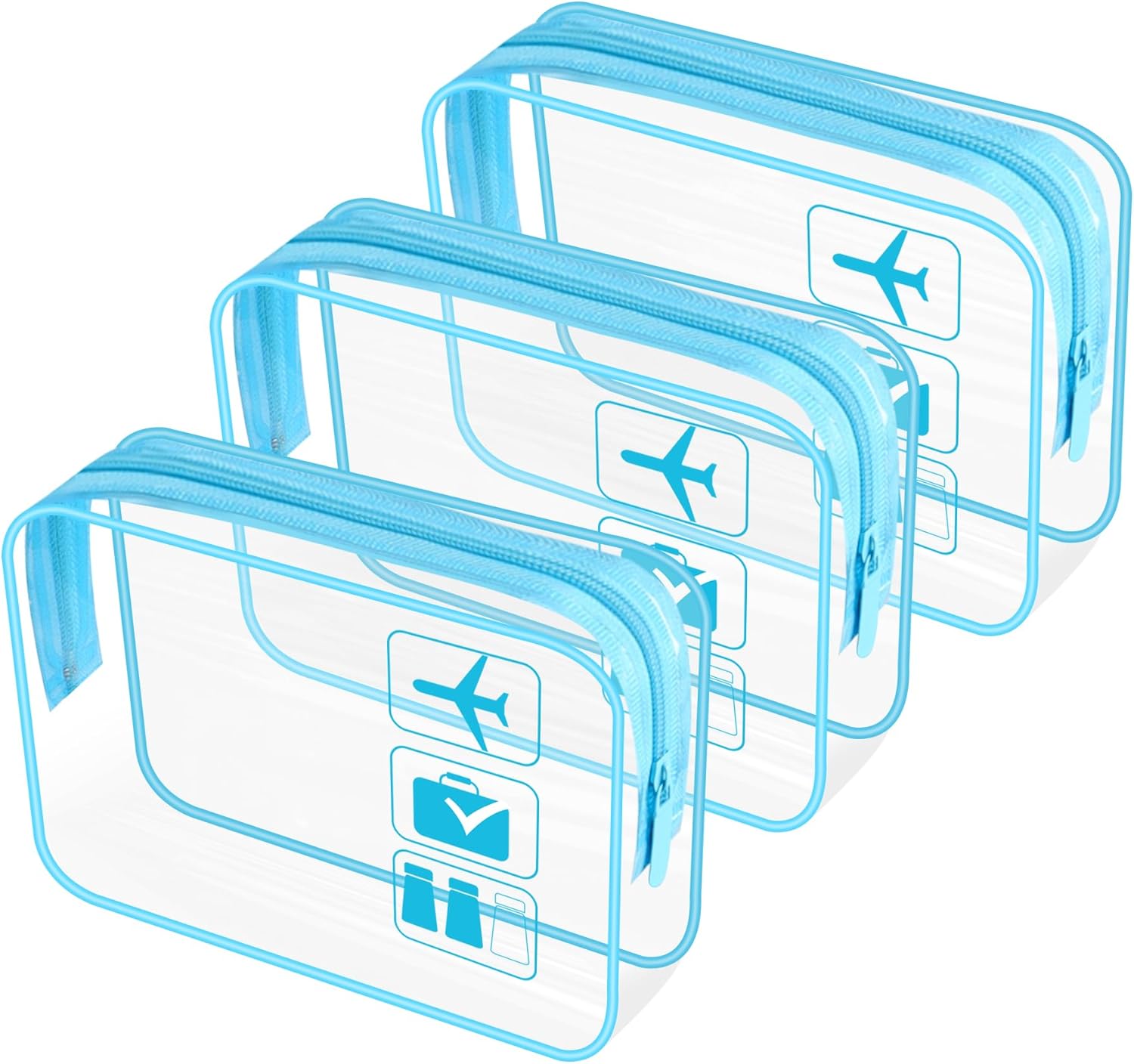 Amazon | JUNART 3個入り PVC 透明旅行用トイレタリーバッグ TSA承認コスメポーチ ポータブル 防水旅行アクセサリー収納 ...