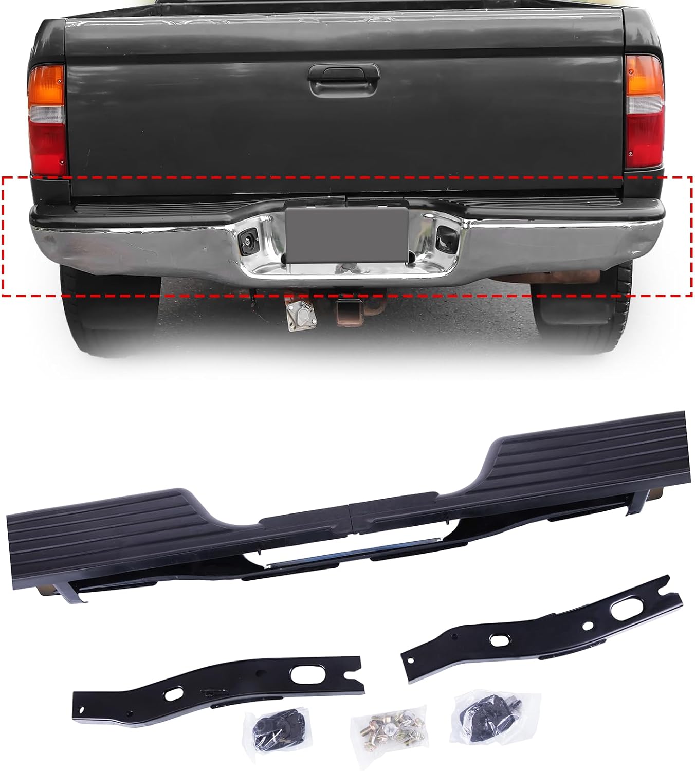 Amazon.com: CarPartsDepot New Replacement Parts Chrome Steel Rear Step ...