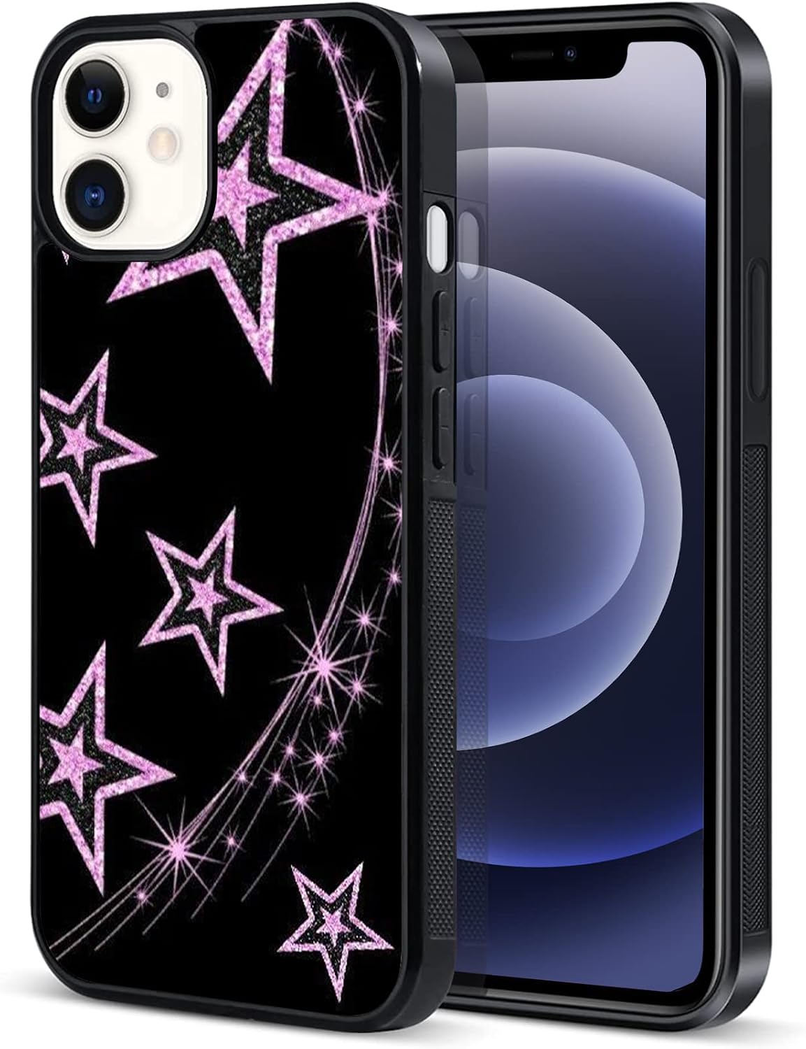 Amazon.com: UNNKINE Pink Star Case for iPhone 12 Pro Max Girls Women ...