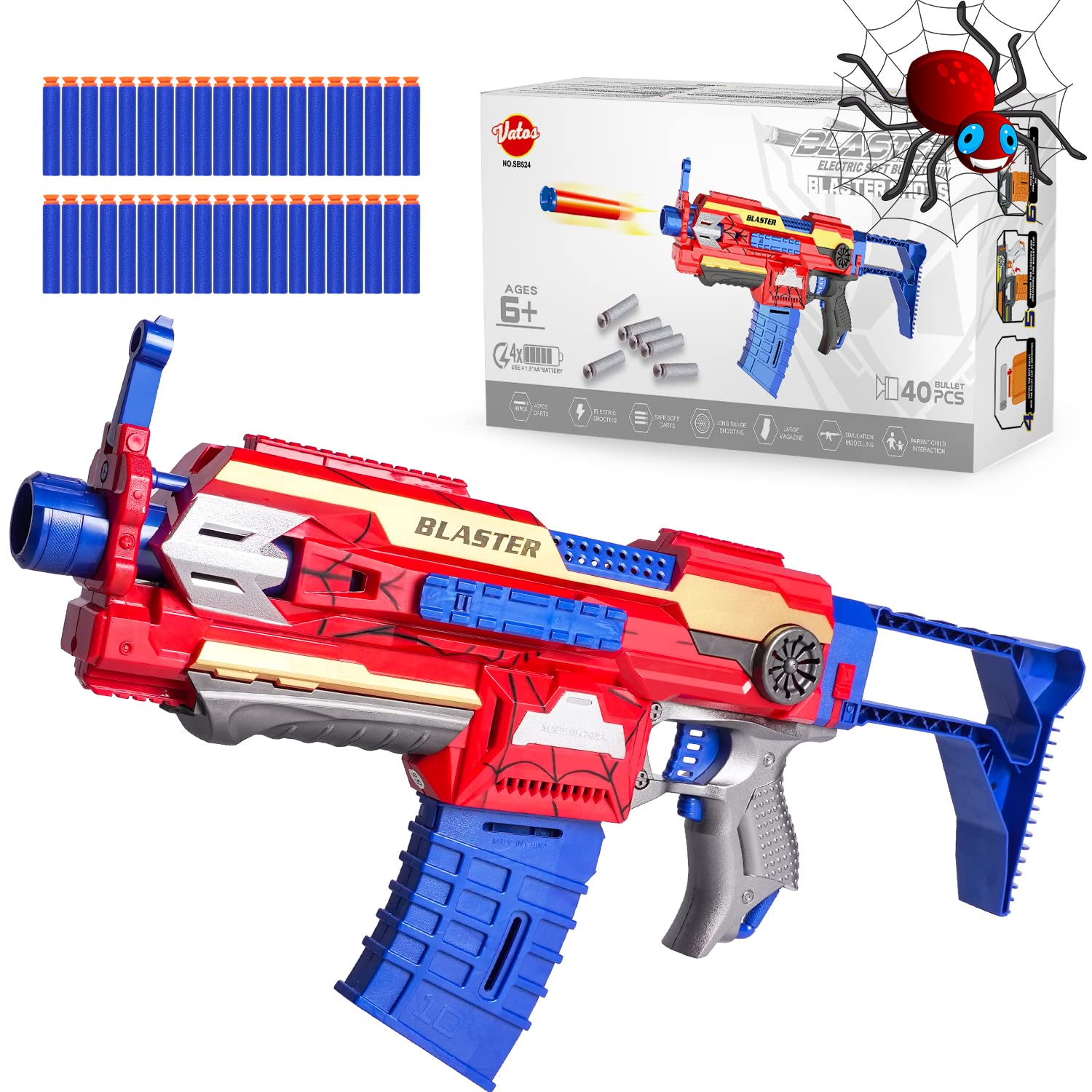 Buy VATOS Toy Gun for Nerf Guns - Automatic Spider Toy Guns for Kids ...