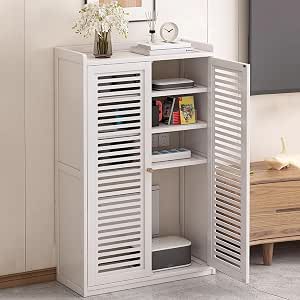 Amazon.com: VOLDAX Bamboo WiFi Router Storage Cabinet with Adjustable ...