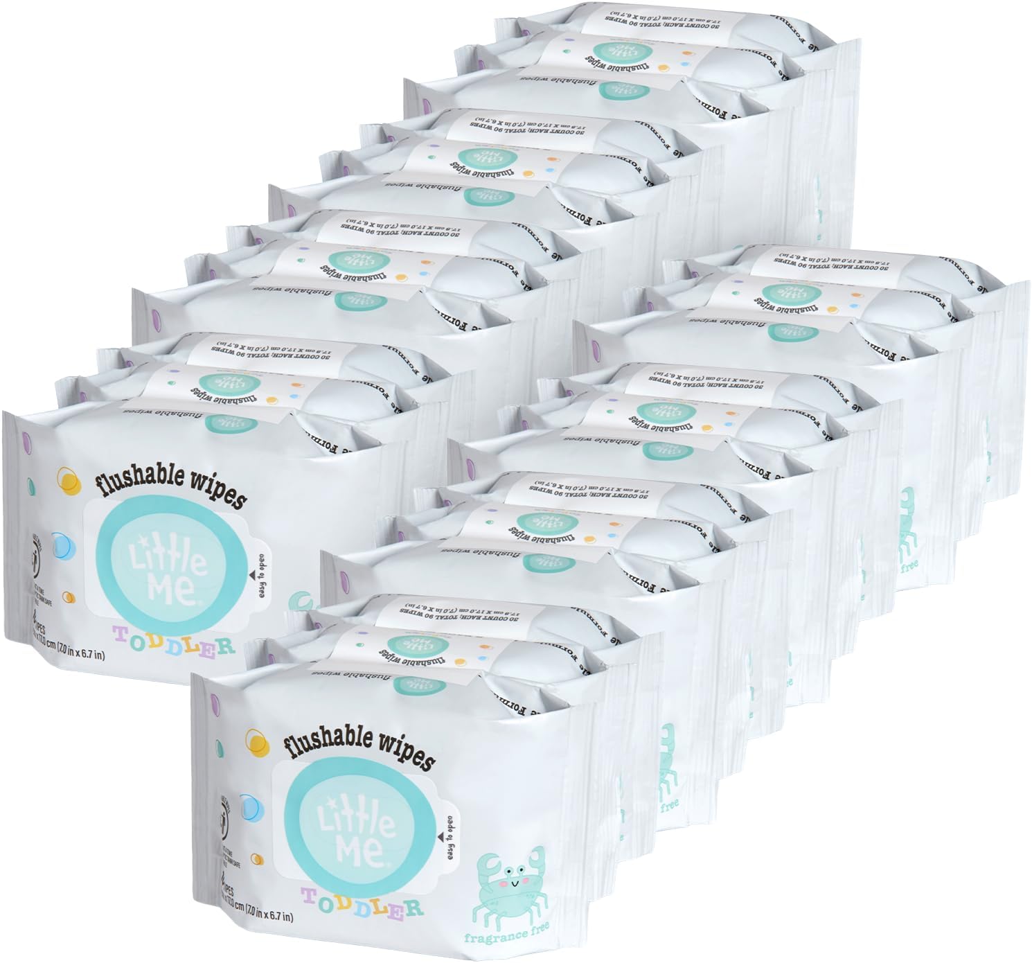 Amazon.com: Little Me Toddler Flushable Wipes - Fragrance-Free, Gentle ...