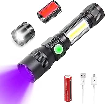 felisun UV Black Light with 1200 Lumen LED Flashlight, 7 Lighting Modes ...