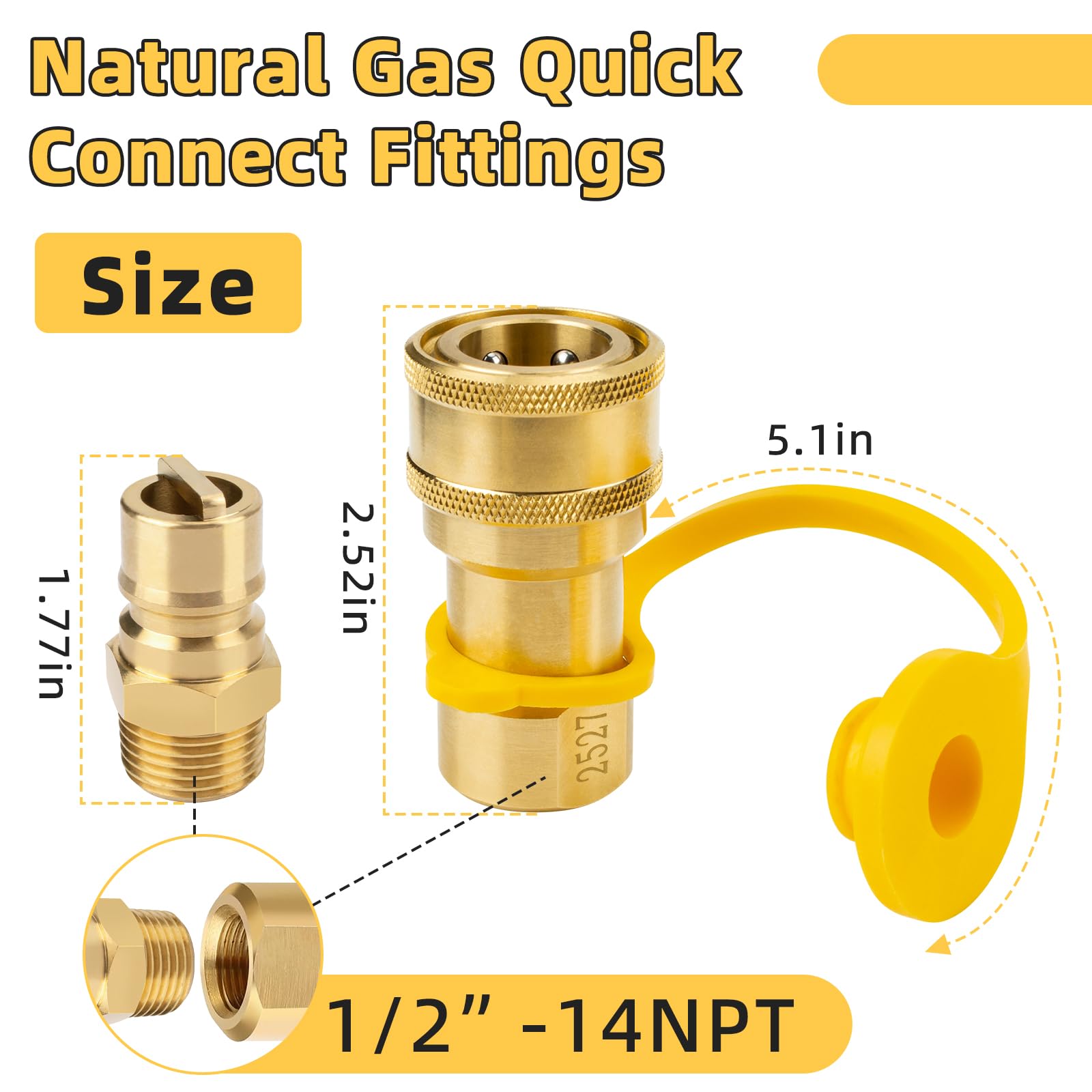 Snapklik.com : Natural Gas Quick Connect Fittings 1/2" QDD LP, Solid ...