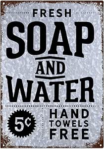 Amazon.com : Fresh Soap And Water Sign Vintage Sign For Front Of House ...