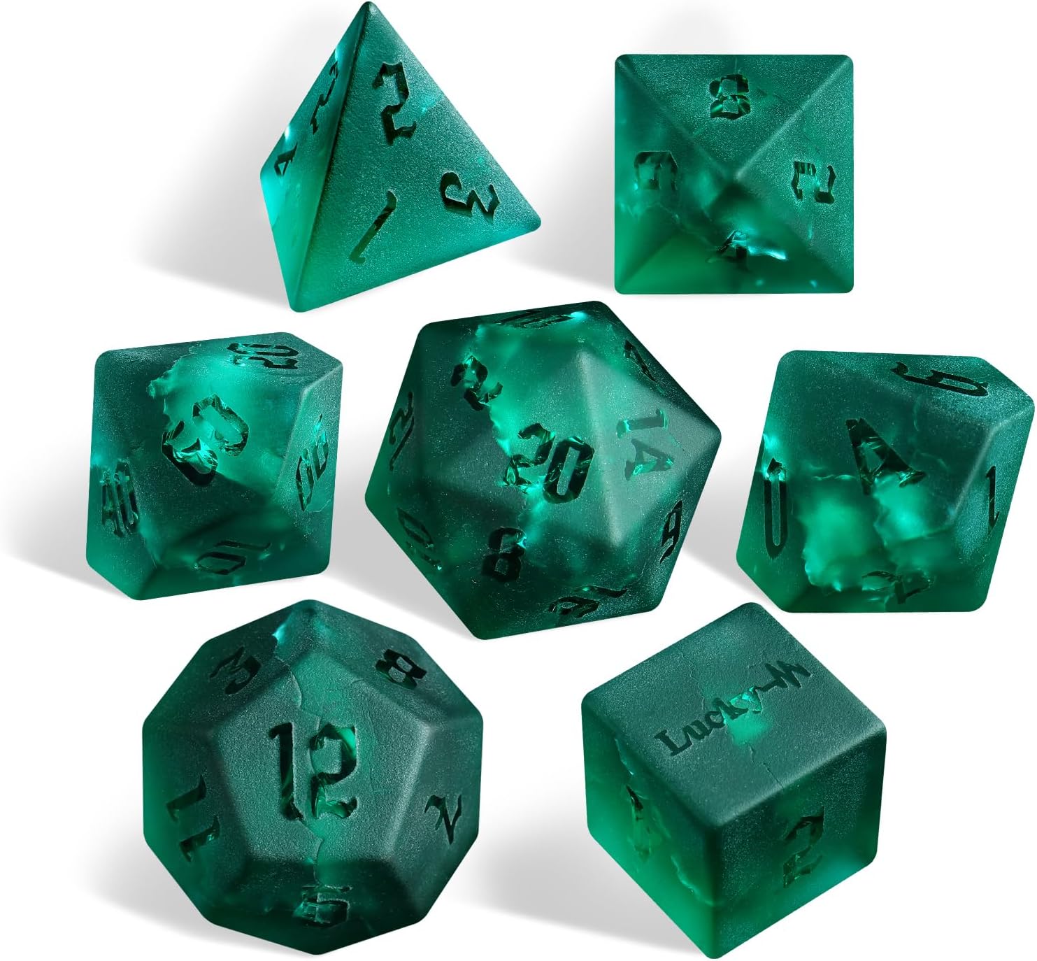 Amazon.com: LUCKY-M Gemstone Dice DND, Crystal Dice for Dungeons and ...