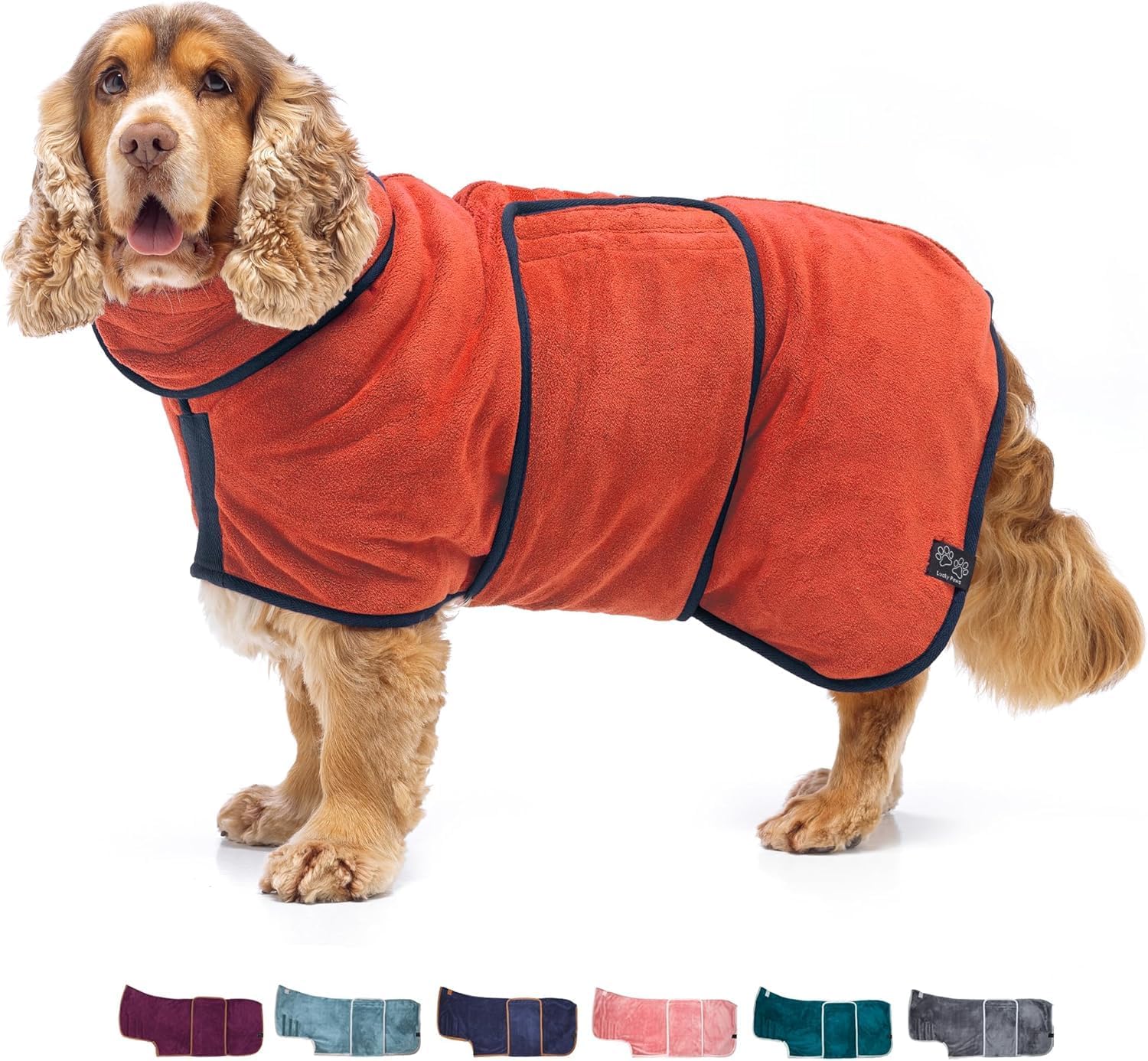 Lucky Paws® UK Dog Drying Coat - Double-Layer Dog Drying Robe for ...