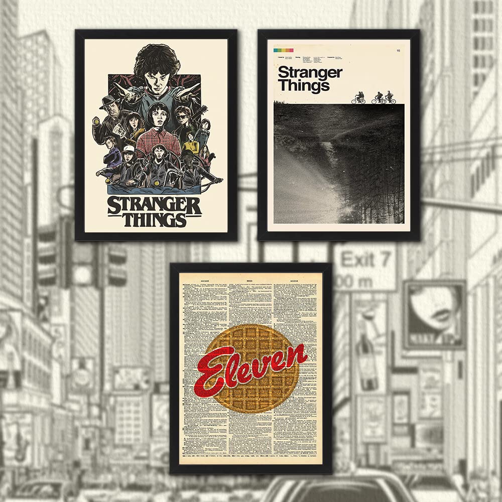 Mec Wall Art Stranger Things Collage Set Of Three Frames | Desertcart EGYPT