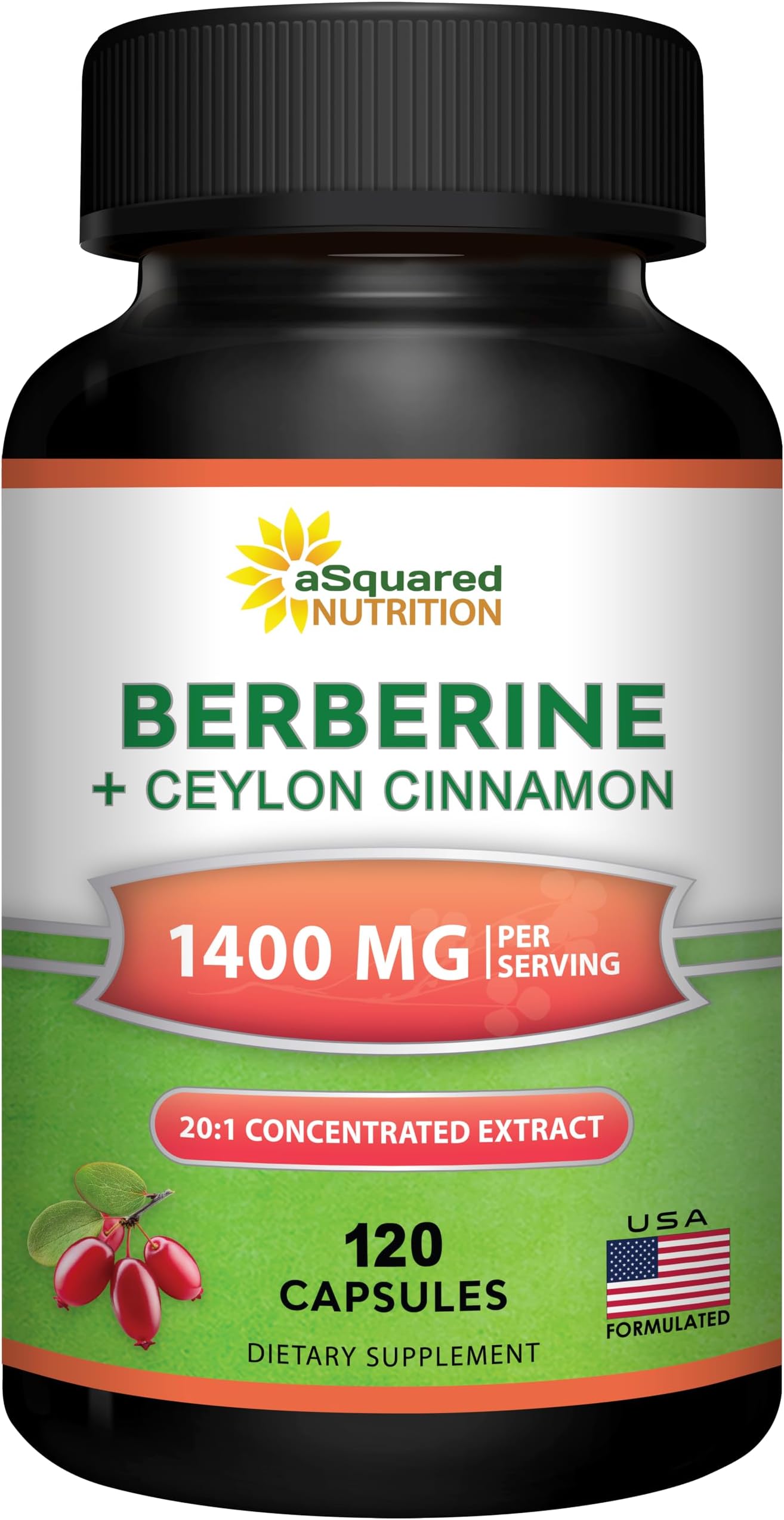 Amazon.com: aSquared Nutrition Berberine with Ceylon Cinnamon ...
