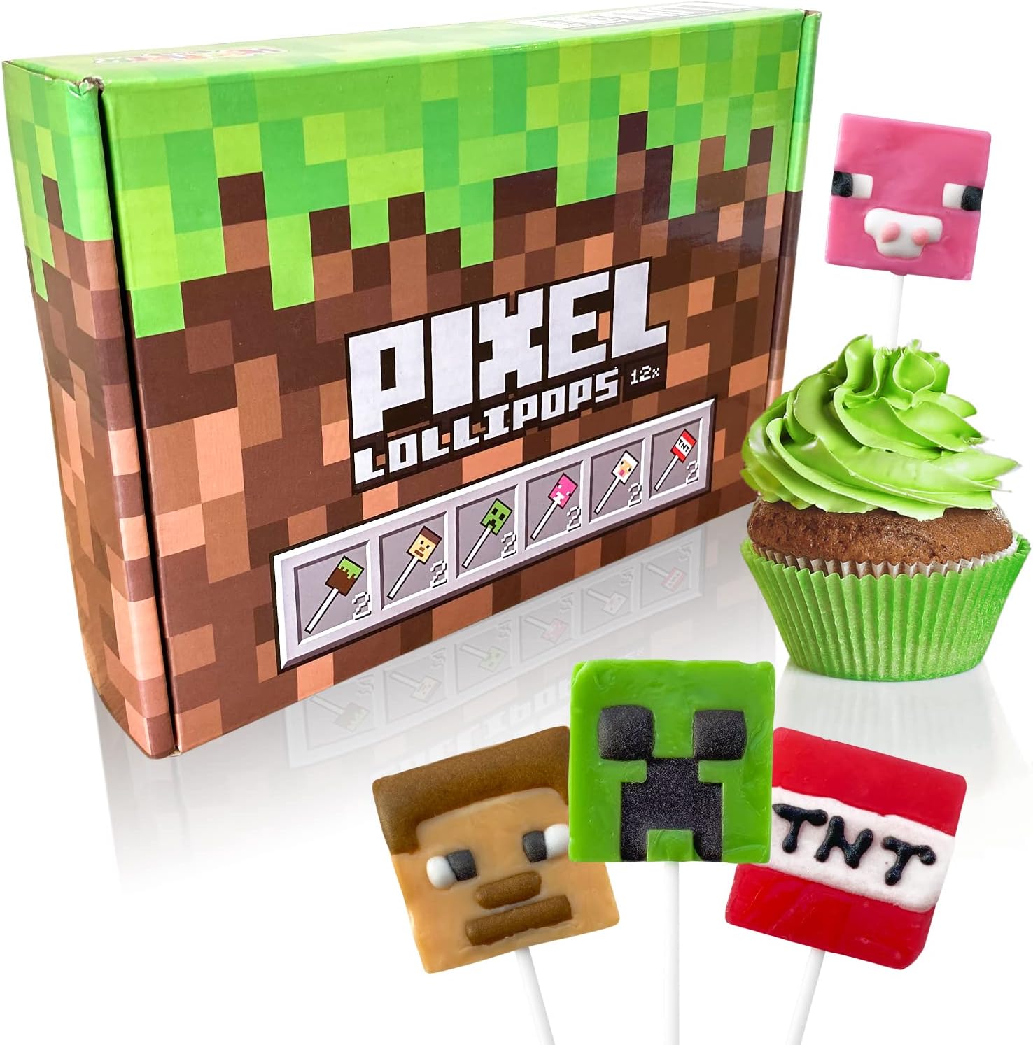 Amazon.com: Pixel Candy Lollipops, Pixel Party Favors, Pixel Birthday ...