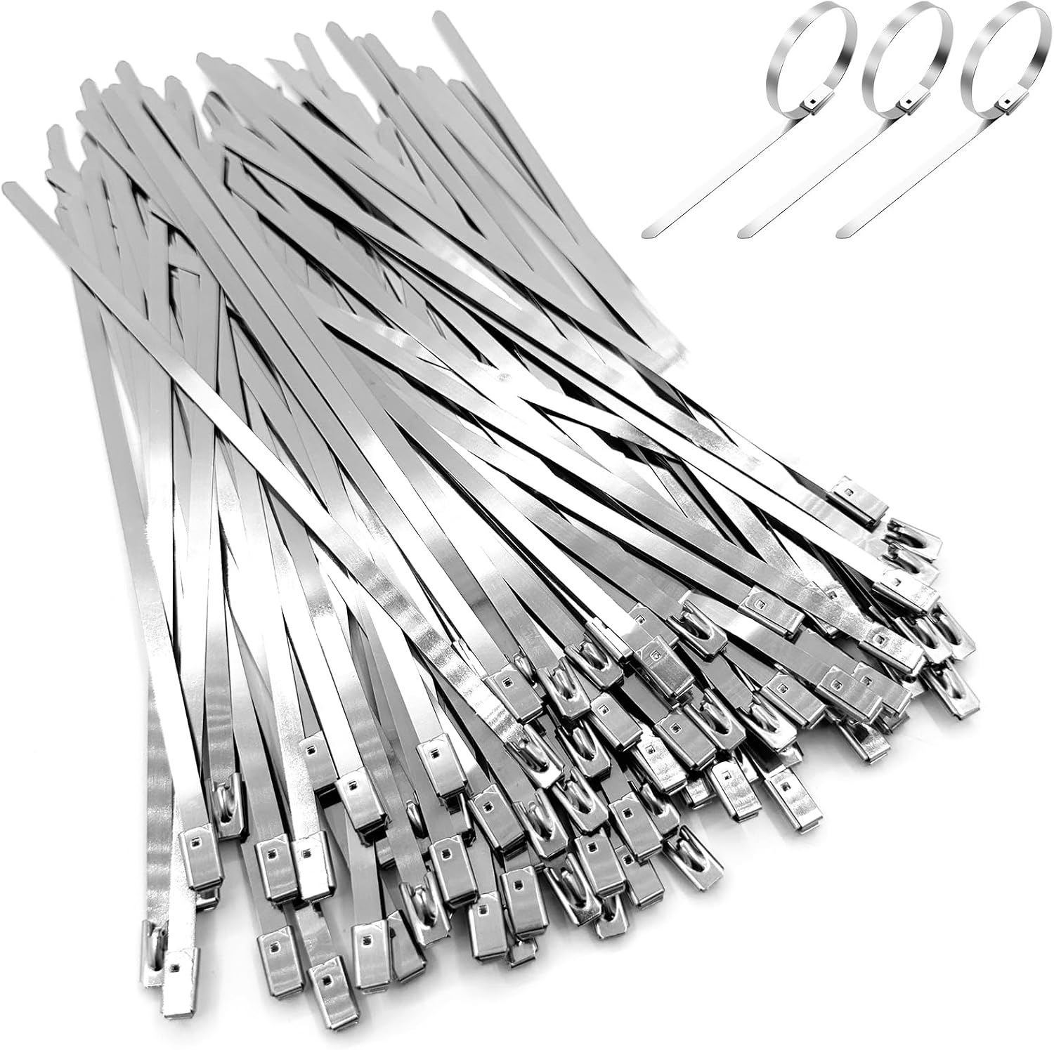 Amazon.com: 300 PCS Stainless Steel Zip Ties, Heavy Duty Metal Cable ...