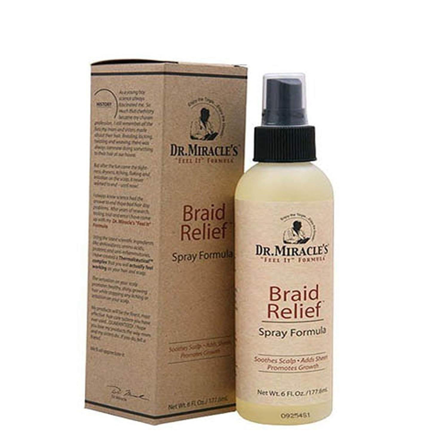 Amazon.com : Dr. Miracle's Braid Relief Spray, Regular Formula, 6 Ounce ...