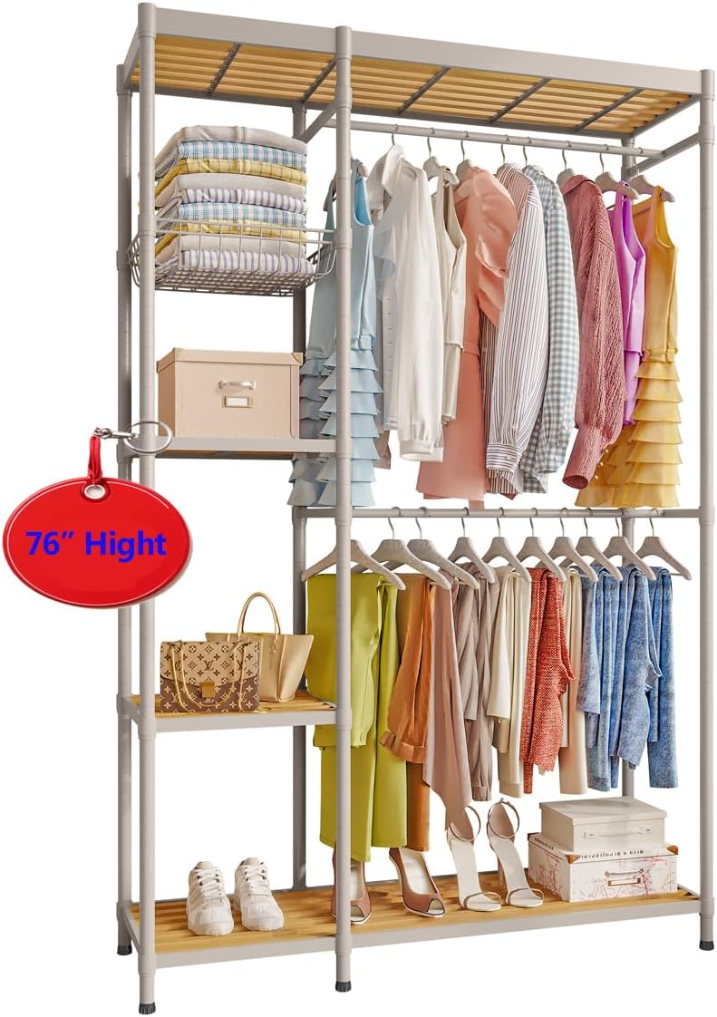 Amazon.com - Lauxery Free Standing Closet Heavy Duty Freestanding ...